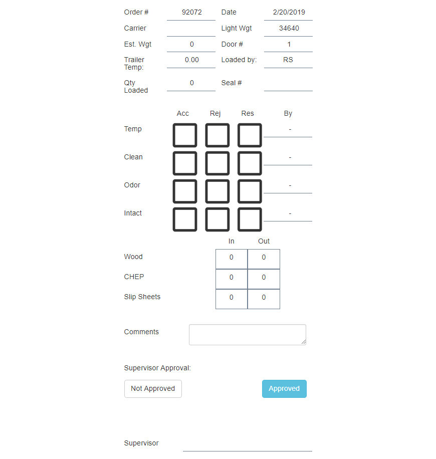 Shipping Loading Instructions - Wilcox Fresh
